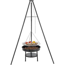 Holzkohlegrill Tepro "Schwenkgrill Cary", schwarz, B:110cm H:162cm T:110cm, Grills, Schwenkgrill, BxTxH: 110x110x162 cm