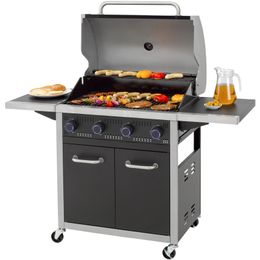 Gasgrill Tepro "Seattle 4", silber (schwarz, silberfarben), B:138 H:114 T:63, Grills, BxTxH: 138x63x114 cm
