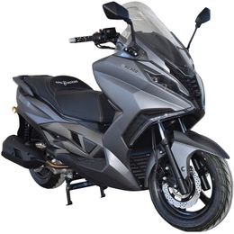 Motorroller Alpha Motors "Sport Cruiser 300", grau (grau, schwarz), Motorroller & MofasB:81cm H:132cm L:218cm, mit integr. Alarmanlage, Keyless-System, USB-Anschluss und Windschild, B:81cm H:132cm L:218cm