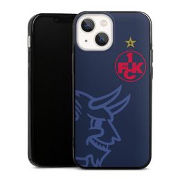 DeinDesign iPhone 13 Mini Handy Slim Case extra d&uuml;nn Silikon Handyh&uuml;lle schwarz H&uuml;lle Logo 1. Fc Kaiserslautern 1. Fck Silikon Slim Case