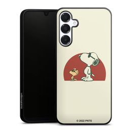 DeinDesign Galaxy A16 4G Handy Premium Silikon H&uuml;lle Handyh&uuml;lle schwarz Case Snoopy Official Licensed Product Kindheit Silikon Premium Case