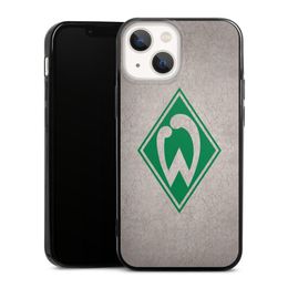 DeinDesign iPhone 13 Mini Handy Slim Case extra d&uuml;nn Silikon Handyh&uuml;lle schwarz H&uuml;lle Concrete Official Licensed Product Sv Werder Bremen Silikon Slim Case