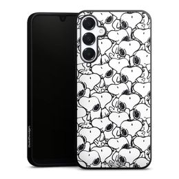 DeinDesign Galaxy A16 5G Handy Premium Silikon H&uuml;lle Handyh&uuml;lle schwarz Case Peanuts Snoopy Muster Silikon Premium Case