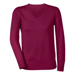 WITT Damen V-Ausschnitt-Pullover mit Baumwolle, fuchsia, Gr&ouml;&szlig;e 52