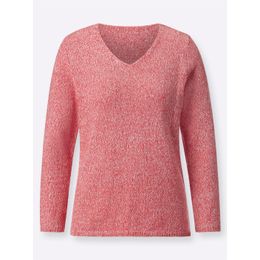 WITT Damen Strickpullover aus Melangegarn, koralle-meliert, Gr&ouml;&szlig;e 38