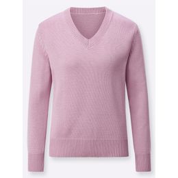 WITT Damen V-Ausschnitt-Pullover mit Baumwolle, altros&eacute;, Gr&ouml;&szlig;e 50