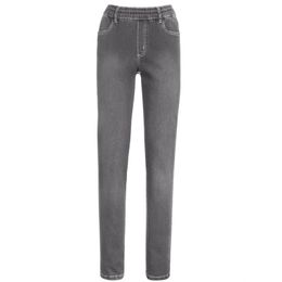 WITT Damen High-waist-Jeans mit hohem Rundum-Dehnbund, grey-denim, Gr&ouml;&szlig;e 26