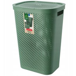 Keter - curver Wäschebox Infinity Recycled, aus Kunststoff, 60L, Grün