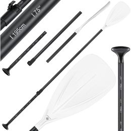 Kesser Paddle - 3-teilig für Kayak sup Stand-Up Paddling Board Stechpaddel Verstellbar Teleskop 165cm-215cm Aluminum für Stand Up Paddel Kajakfahren Weiß