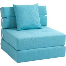 HOMCOM - Schlafsessel klappbar, Schlafsofa, 2-in-1 Klappsessel mit Bettfunktion, Relaxsessel mit Kissen, Gästebett für Wohnzimmer, Schlafzimmer, bis