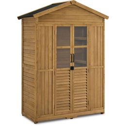 Mcombo - m Gartenschrank Gartenhaus Holz Wetterfest, Geräteschrank Holzschrank Outdoor Wasserdicht Begehbar, für Außenbereich Balkon Terrasse 1743