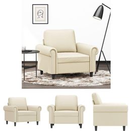 The Living Store - Sessel Creme 60 cm Kunstleder - Sofas - Creme