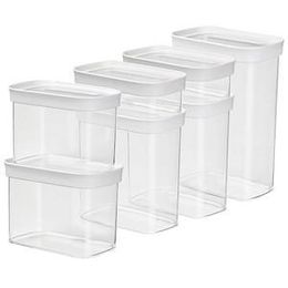 Emsa Vorratsdosen-Set OPTIMA 6,5 / 11,9 / 17,5 / 23,8 cm hoch transparent/weiß 0,45 / 1,0 / 1,6 / 2,2 l, 1 Set