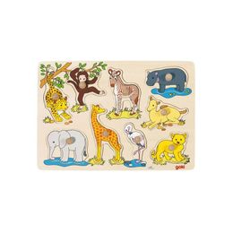 goki Wooden Bubble Puzzle wild animals 9dlg.