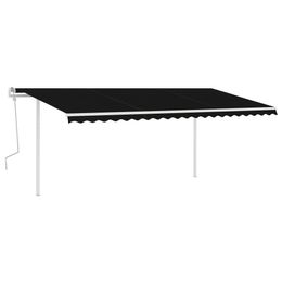 vidaXL Markise Manuell Einziehbar mit LED 5x3,5 m Anthrazit