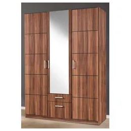 Kleiderschrank Priess "Bilbao", braun (nussbaumfarben), B:140cm H:193cm T:54cm, Holzwerkstoff, Schränke, Drehtürenschrank Kleiderschrank, Türanschlag links oder rechts