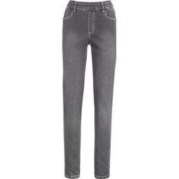 Damen High-waist-Jeans mit hohem Rundum-Dehnbund grey-denim, Gr&ouml;&szlig;e 54