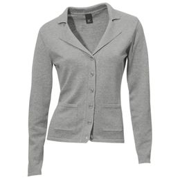 Heine Witt Damen Feinstrickjacke mit Reverskragen, grau-melange, Gr&ouml;&szlig;e 36