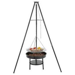 Holzkohlegrill Tepro "Schwenkgrill Cary", schwarz, B:110cm H:162cm T:110cm, Grills, Schwenkgrill, BxTxH: 110x110x162 cm