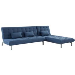 Vente-unique - Schlafsofa Klappsofa modulierbar - Stoff - Blau - hornet