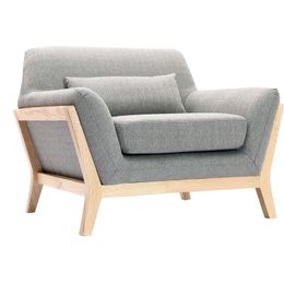 Miliboo - Design-Sessel Grau Holzbeine yoko