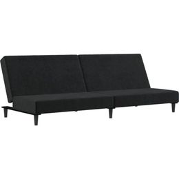 Schlafsofa 2-Sitzer Schwarz Samt vidaXL