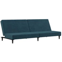 Schlafsofa 2-Sitzer Blau Samt vidaXL