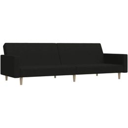 Schlafsofa 2-Sitzer Schwarz Stoff vidaXL