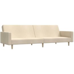 Schlafsofa 2-Sitzer Creme Stoff vidaXL