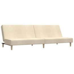 Schlafsofa 2-Sitzer Creme Stoff vidaXL