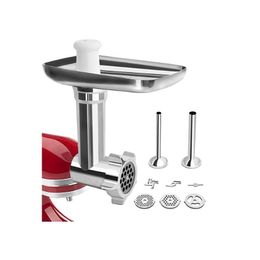 Linghhang - Kitchenaid Fleischwolf-Zubehör, KitchenAid Fleischwolf für Küchenmaschine, mit 3 Mahlplatten und 2 Füllrohren für Kitchenaid Artisan