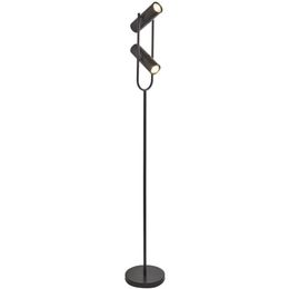 Licht-Erlebnisse - Stehleuchte Metall GU10 150 cm hoch Schwarz 2-flammig Modern Stehlampe