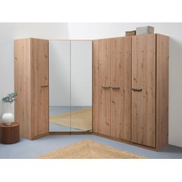 Schrank-Set Inosign "Kleiderschrank Schrank Garderobe Wäscheschrank VANDOR", braun (eiche artisan), B:164cm H:197cm T:253cm, Holzwerkstoff, Kastenmöbel-Sets, 6-türig mit viel Stauraum, Schränke einzeln stellbar MADE IN GERMANY