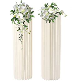 Gojoy - Hochzeit Tafelaufsätze Karton Vasen - 2 Pcs 39.4in hohe Blume Vase Blumen Stehen für Party Tische Dekorationen - Elegante Bulk-Hochzeiten