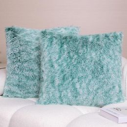 2er-Set Kissenbezug 45 x 45 cm, superweicher Plüsch-Kissenbezug, kuscheliges Kunstfellkissen, für Schlafzimmer, Wohnzimmer, Bett, Stuhl, Auto, Sofa,