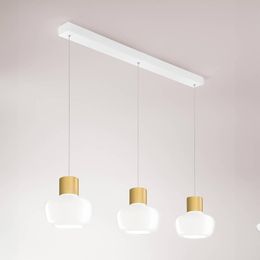 Fabas Luce LED-Hängeleuchte Kino, 3-flammig, länglich, weiß, Glas