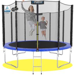 KINETIC SPORTS Trampolin Outdoor SALTO Ø 183/244/305/366/400/430/490 cm - Kindertrampolin Set mit Netz, Randpolster, USA Sprungtuch - Gartentrampolin, bis zu 160kg Blau Ø 183 cm Ø 183 cm, Blau