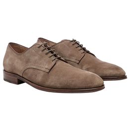 Heschung Velours-Business-Schuh, 42 - Erde, Herren, aus Leder