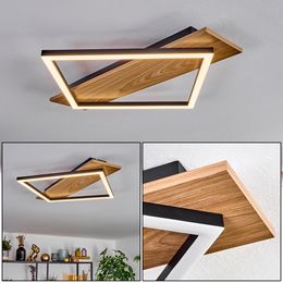 hofstein Cabanas Deckenleuchte LED Holzoptik, Schwarz, 1-flammig