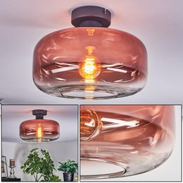 hofstein Boza Deckenleuchte Glas 28 cm Klar, Kupferfarben, 1-flammig