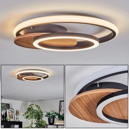 hofstein Rapoila Deckenleuchte LED Holzoptik, Schwarz, 1-flammig
