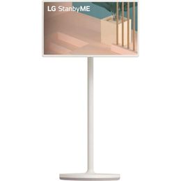 LG LED-Fernseher, Integrierter Akku (bis zu 3Std. Laufzeit), Dreh- & Neigbar, StanbyME, E (A-G), Fernseher, grau (aluminium), 27