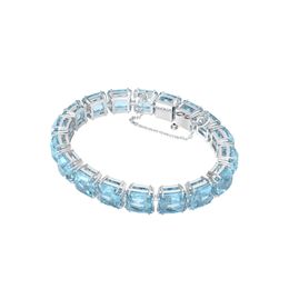 Armband Swarovski "Millenia, Kristalle im Quadrat Schliff, 5612682, 5614924", blau (metallfarben, blau, blau), Armbänder, Damen, Metall, mit Swarovski Kristall