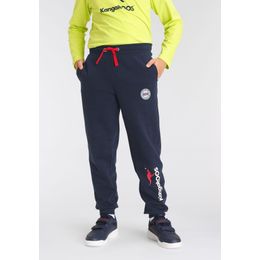 Sweathose Kangaroos "Jogginghose für Jungen" Gr. 152/158, N-Gr, blau (marine), Jungen, Sweatware, angeraute Sweatware, Obermaterial: 100% Baumwolle, bedruckt, Hosen, Logo-Drucken