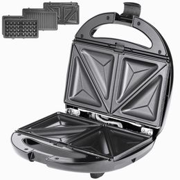 Monzana Kontaktgrill 3in1 Schwarz/Silber 800W