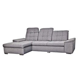 Ecksofa New York Bett Bettkasten Grau Anthrazit Ottomane Links