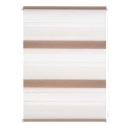 LICHTBLICK Duo-Rollo Klemmfix, ohne Bohren, Bunt - Creme - Weiß - Braun, 80 x 200 cm (B x L)