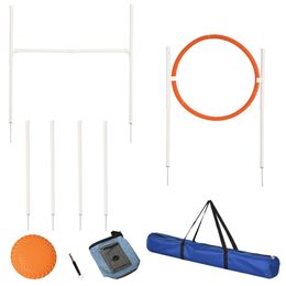 PawHut Agility Set Hunde, 5er-Set Hundetraining Steckhürdenset mit Tragetasche