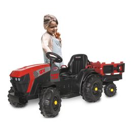 JAMARA-460895-Ride-on Traktor Super Load mit Anhänger rot 12V