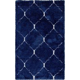 MyFlair Teppich "Temara Shag" Rechteckig Marineblau CA10407